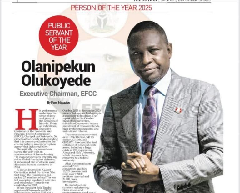 EFCC Boss, Olukoyede Emerges Nation Newspaper’s Public Servant of the